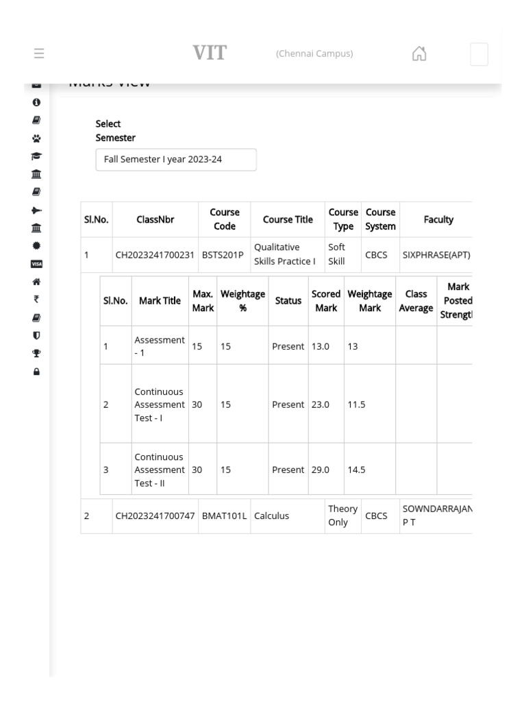 Vit Chennai - Vtop | PDF
