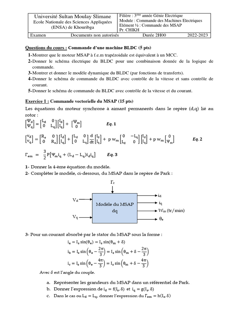 Examen Session Normale 2022 MSAP | PDF