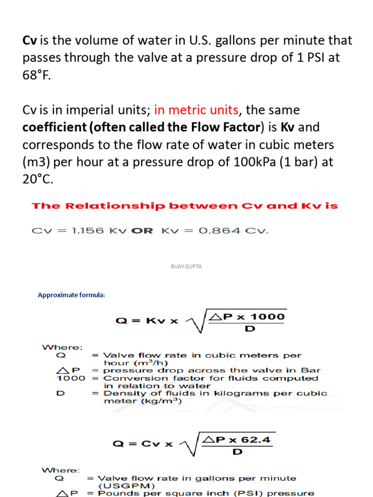 Flow Calculation for Control Valve at Opening -BIJAY GUPTA | PDF
