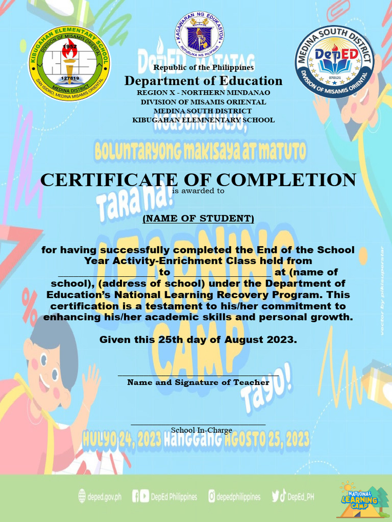 Certificate of Completion NLC | PDF