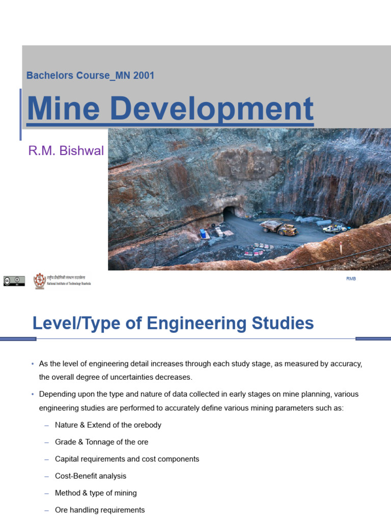 Mine Development - MN 2001 - v3 - Study Material | PDF | Mining | Coal ...