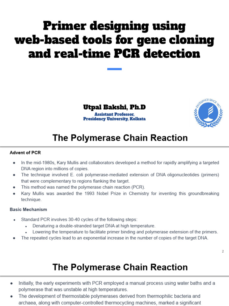 Primer designing | PDF | Polymerase Chain Reaction | Primer (Molecular Biology)