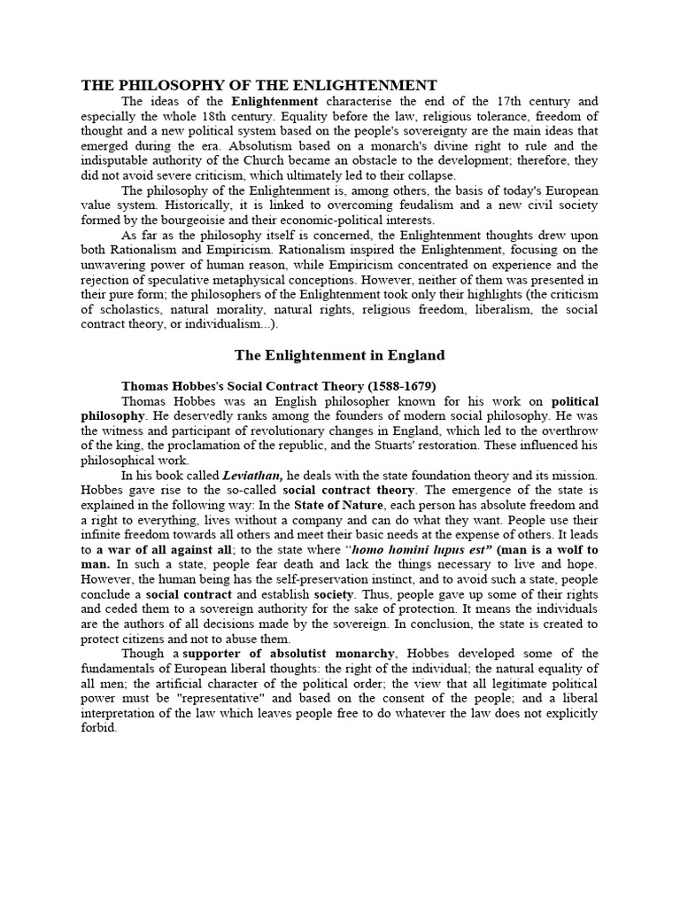 Enlightenment | Download Free PDF | Age Of Enlightenment | Social Contract
