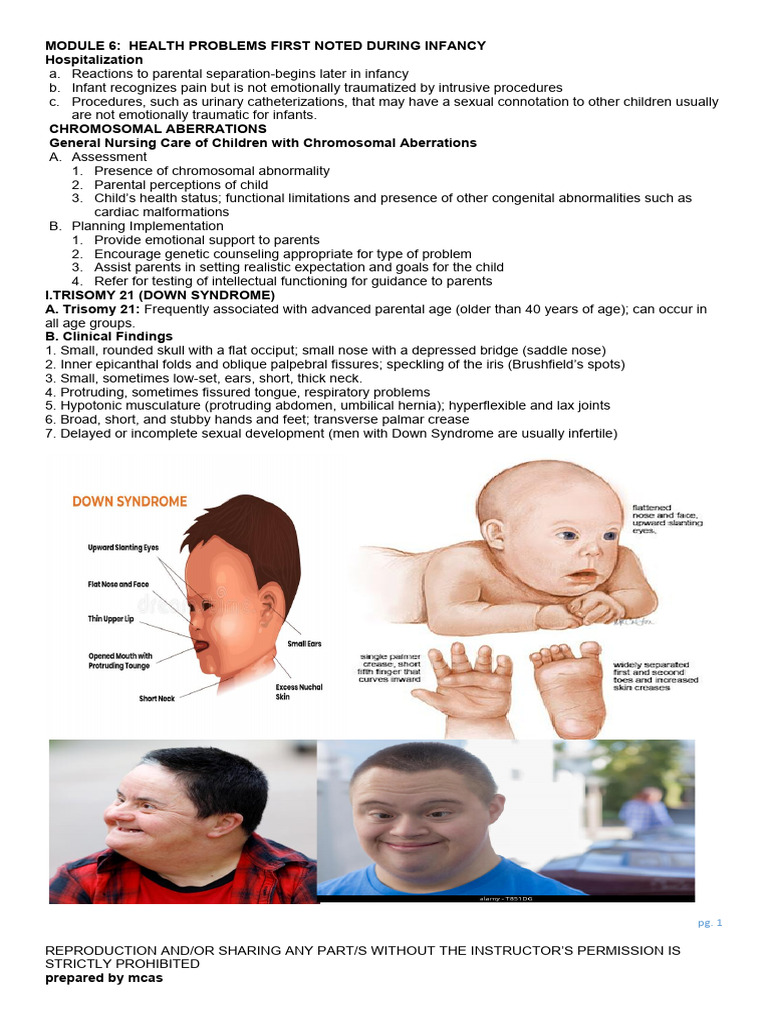 MODULE 6 Health Problems During Infancy | PDF | Self-Improvement | Wellness