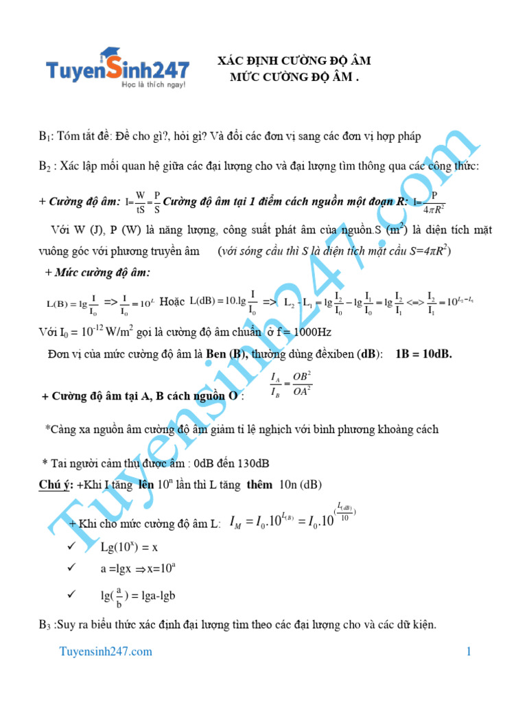 Xac Dinh Cuong Do Am Muc Cuong Do Am | PDF