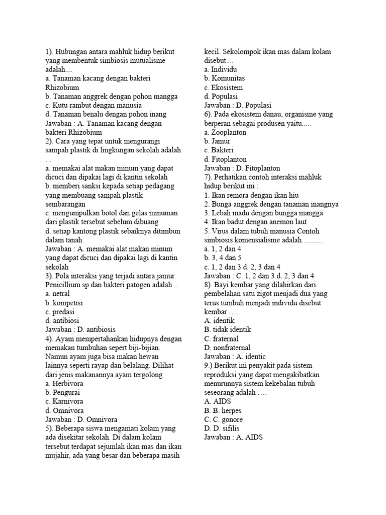 Latihan Soal Osn Sains SD | PDF | Kesehatan Holistik