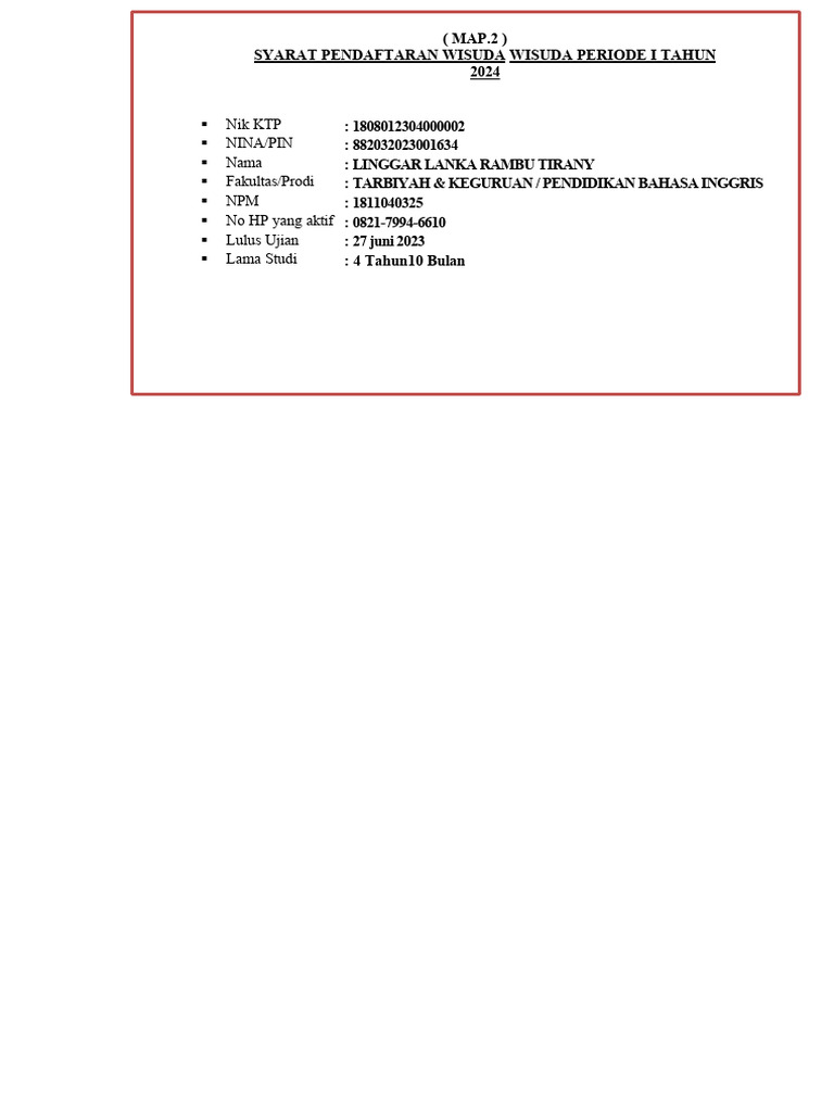 Persyaratan Wisuda UIN RIL Terbaru | PDF