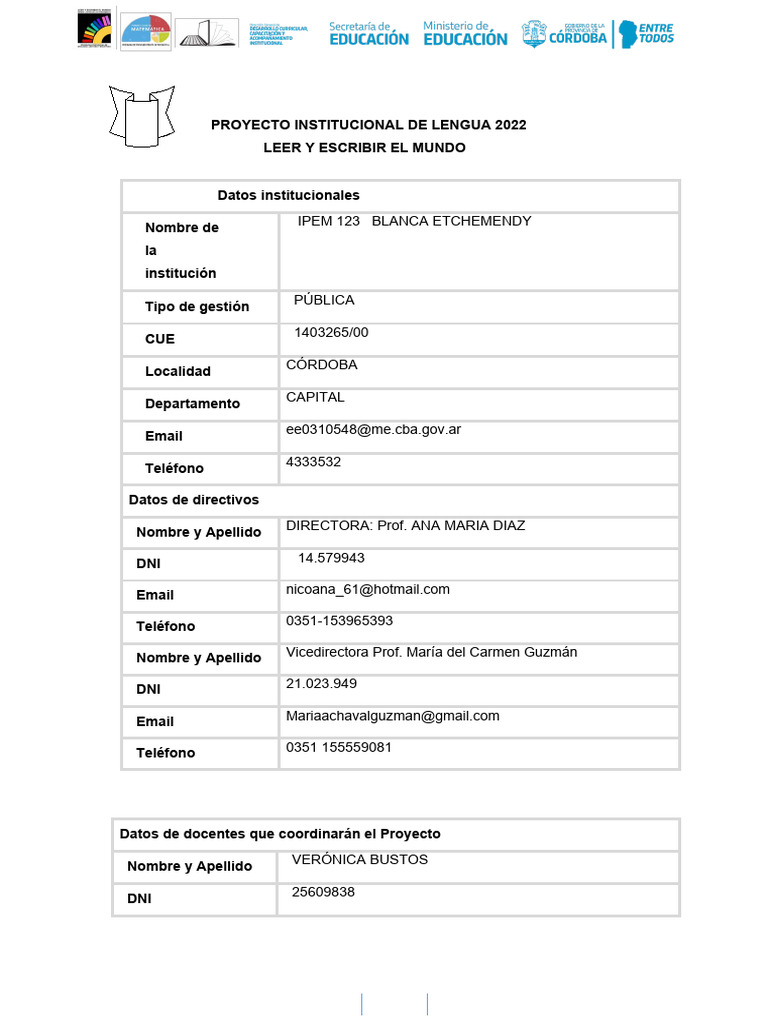 Proyecto Lengua 2023 | PDF | Enseñando | Aprendizaje