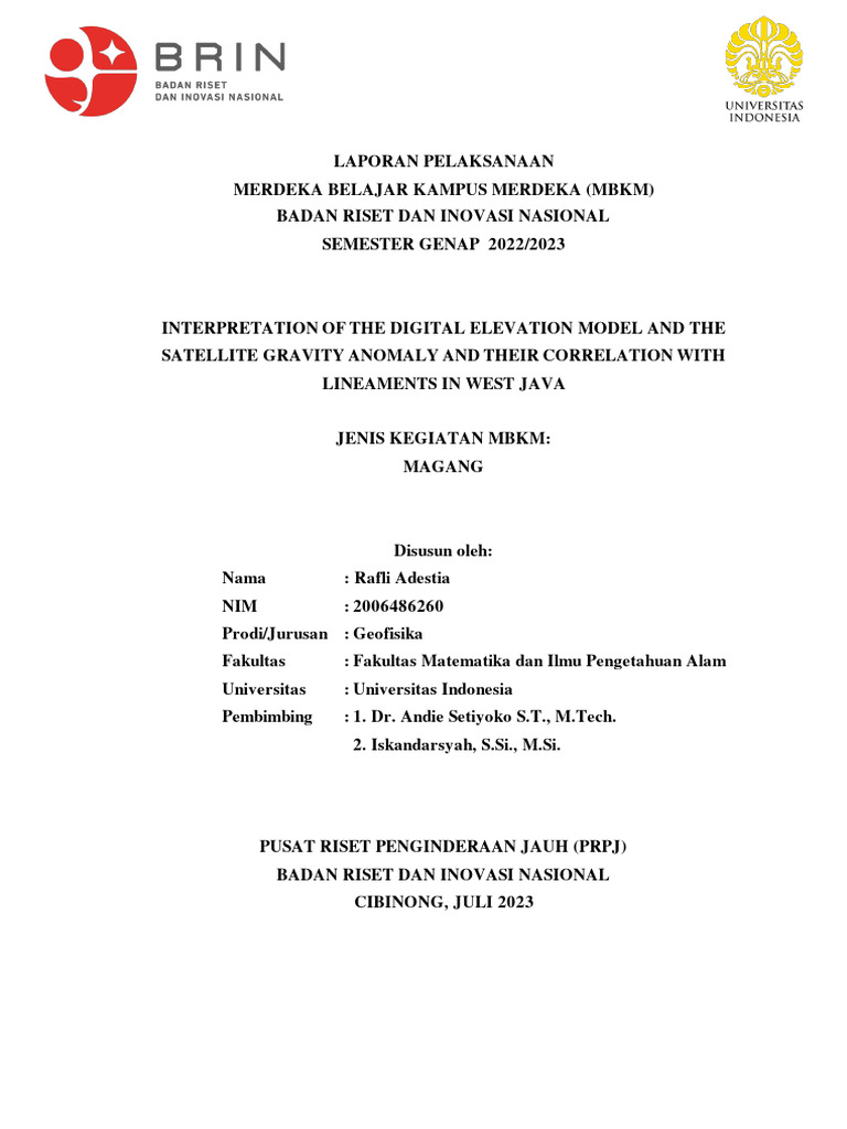 Rafli Adestia - Laporan Akhir Mahasiswa - MBKM BRIN - TTD | PDF