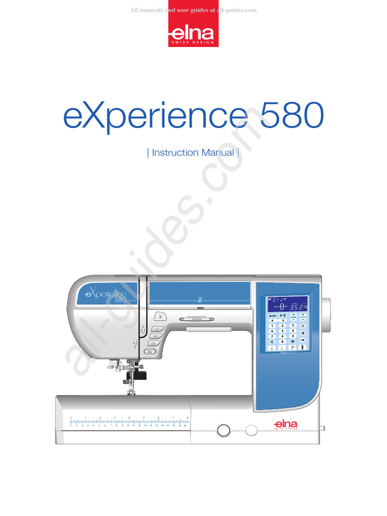 Elna Experience 580 Sewing Machine Instruction Manual | PDF | Electrical Connector | Sewing Machine