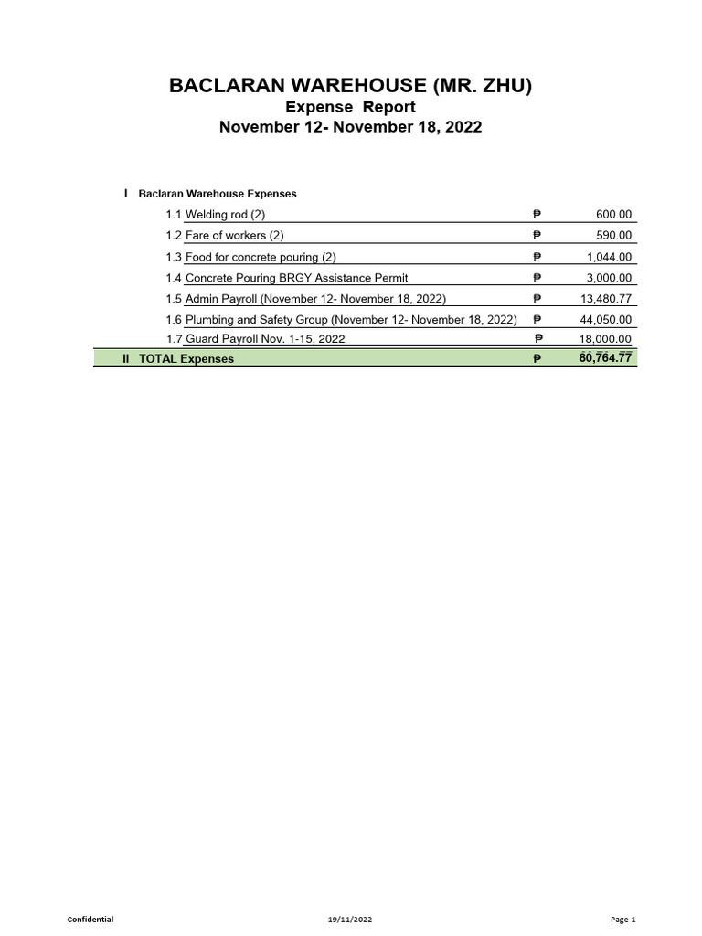Mr. Zhu Expenses | PDF