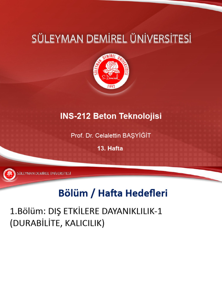 Beton Teknolojisi INS212 Hafta 13 | PDF