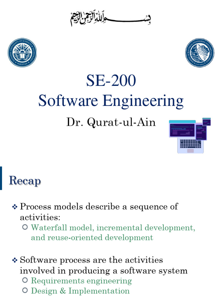 SE-200 Software Engineering: Dr. Qurat-ul-Ain | PDF | Agile Software Development | Computer ...