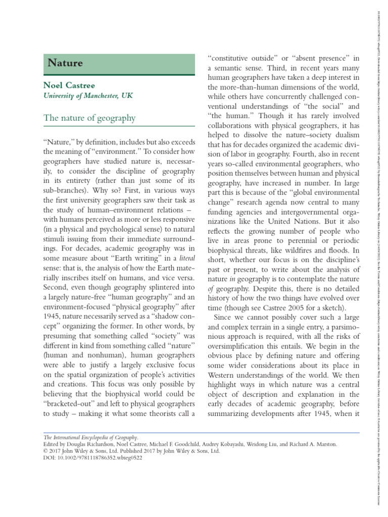 Reading Nature Castree | PDF