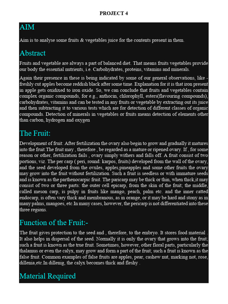 Project - 4 | PDF | Fruit | Carbohydrates