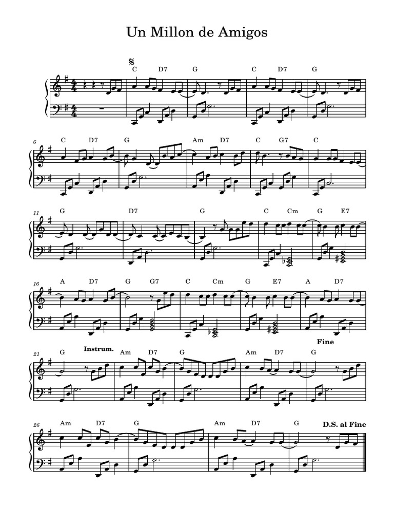 Un Millon de Amigos Sheet Music | PDF