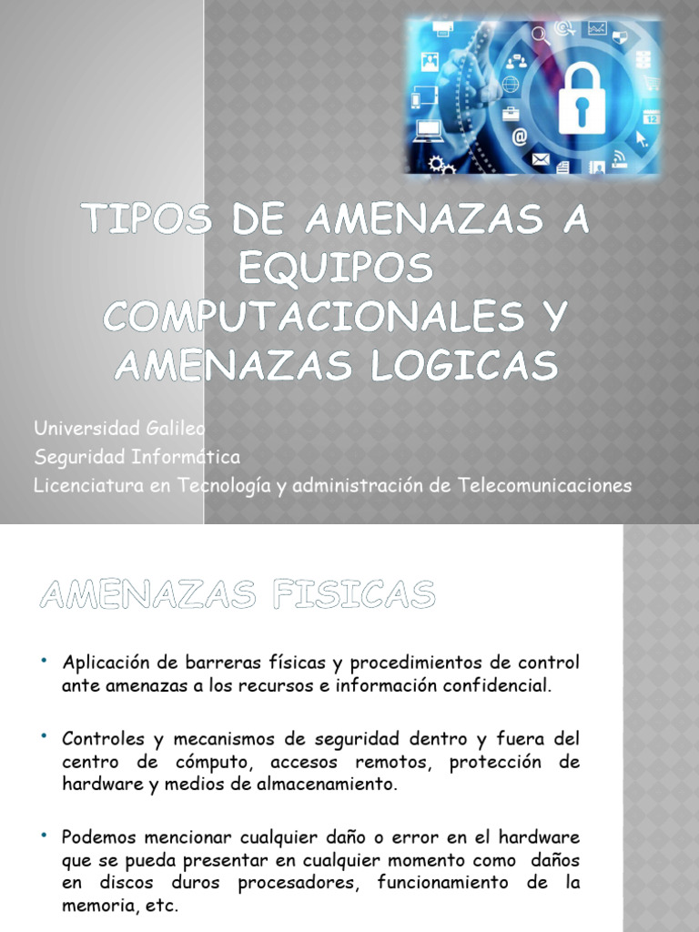 TIPOS DE AMENAZAS EQUIPOS & LOGICAS - Semana4&6 | PDF | Malware ...