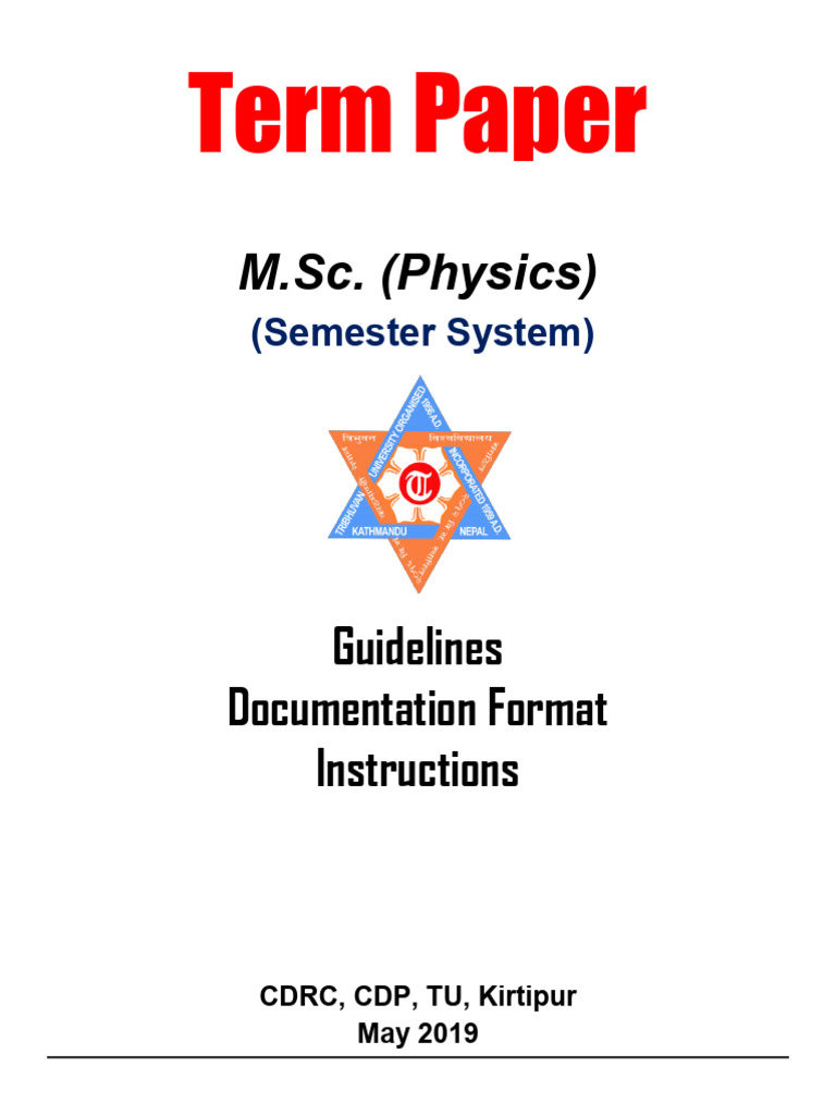 2 MSC (Physics) Term Paper Documantation Format | Download Free PDF ...