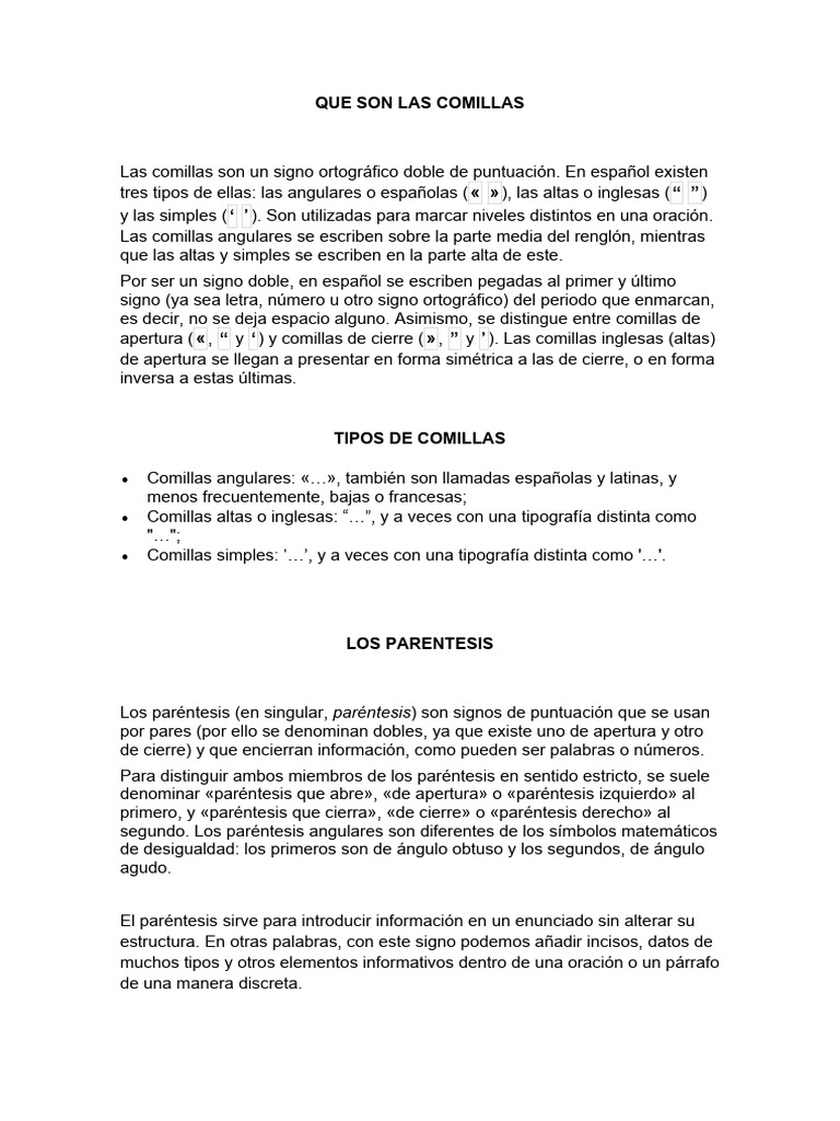 Que Son Las Comillas | PDF