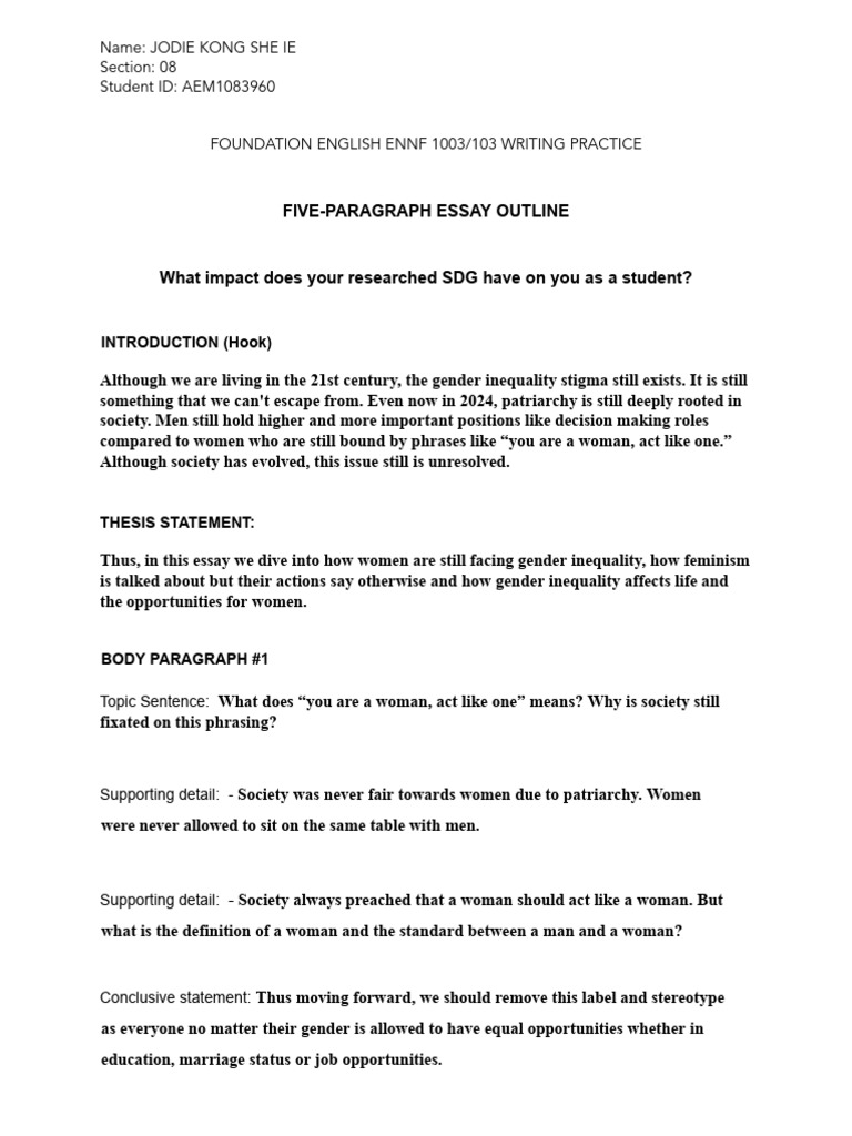 Writing Outline Practice | PDF