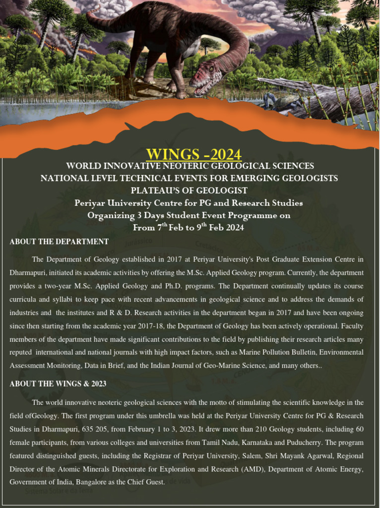 Wings Flyer 2024 | PDF | Science | Geology