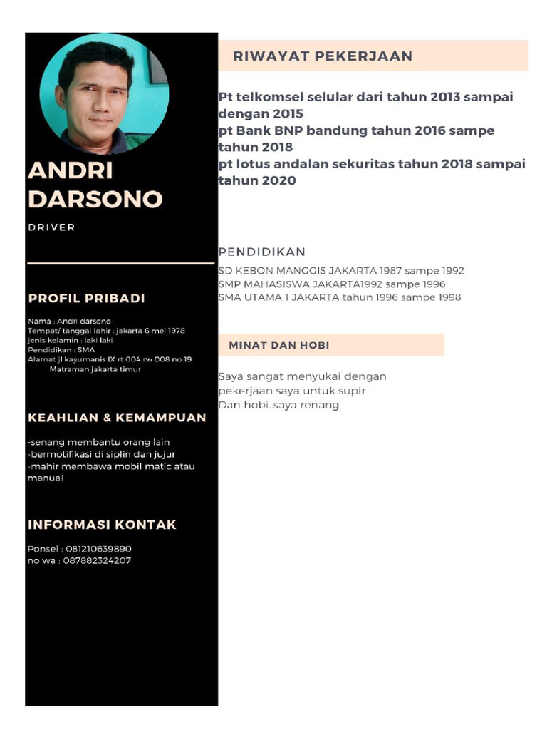 CV Andri Darsono | PDF