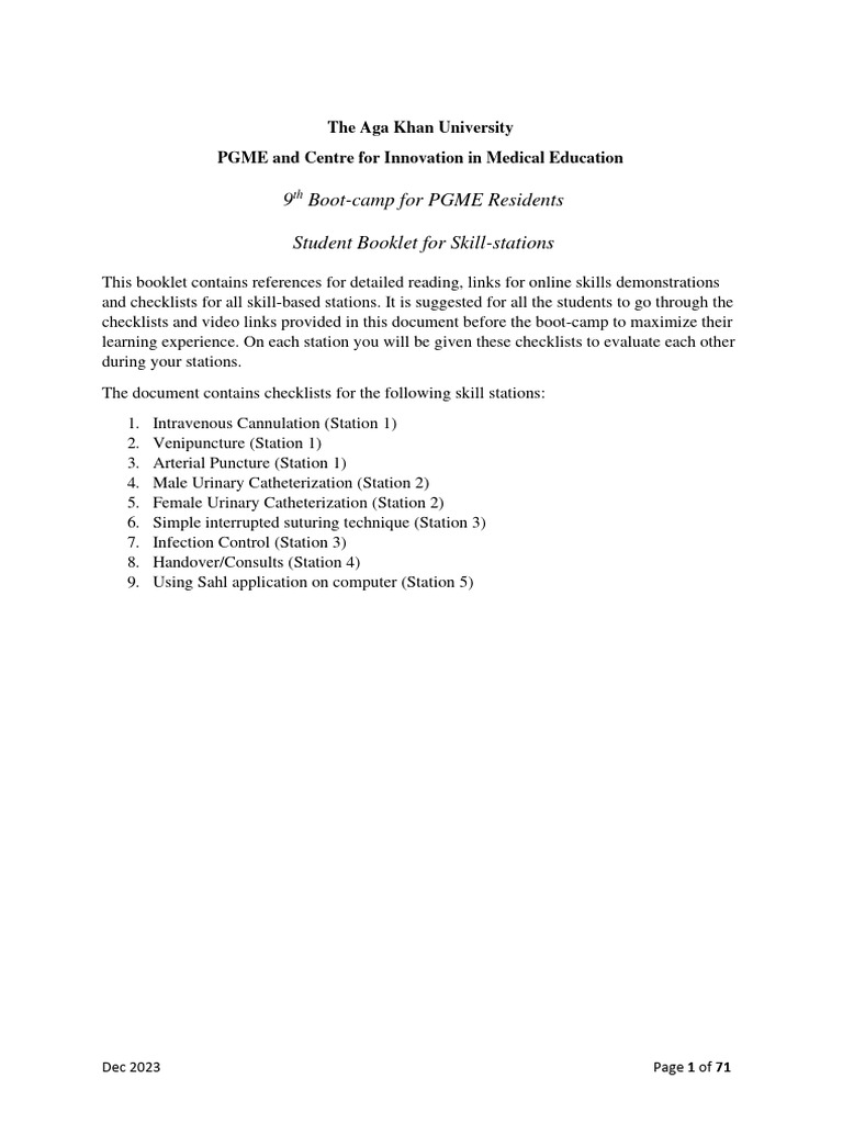 PGME Bootcamp 2023 - Students Booklet | PDF