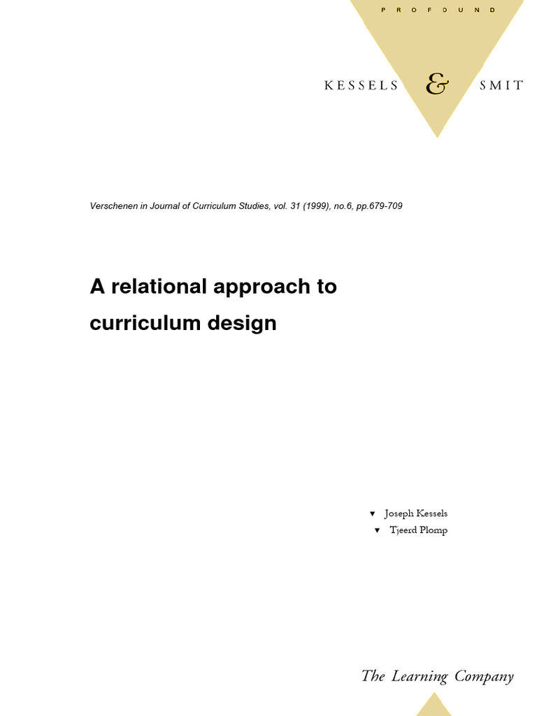 Artikel 1999 Kessels Plomp - A Relational Approach To Curriculum Design ...