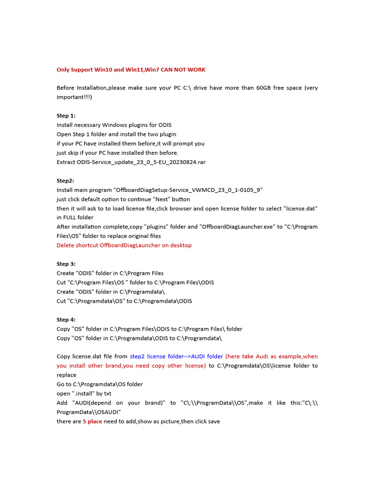 How To Install ODIS 23.0.5 | PDF | Computer File | Computer Architecture