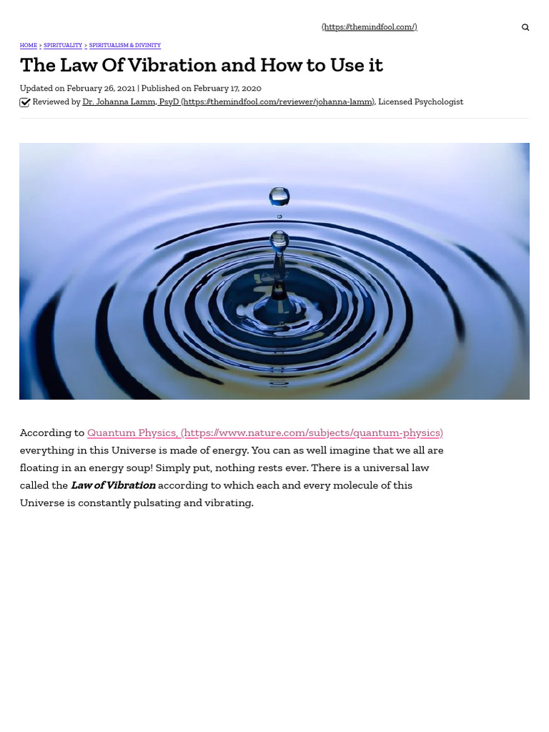 10 Ways To Use Law of Vibration | PDF
