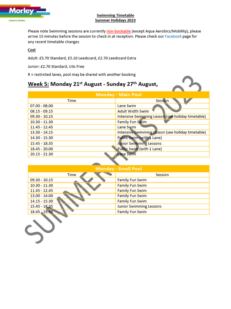 Morley Summer Holiday | PDF
