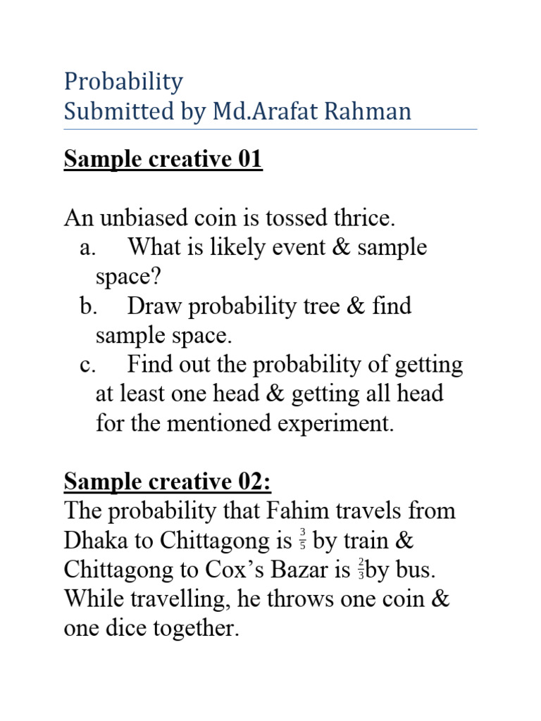 Class 10 Higher Math Chapter 14 Probability | PDF | Teaching Methods & Materials