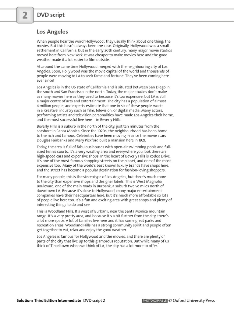 Los Angeles SCRIPT | PDF