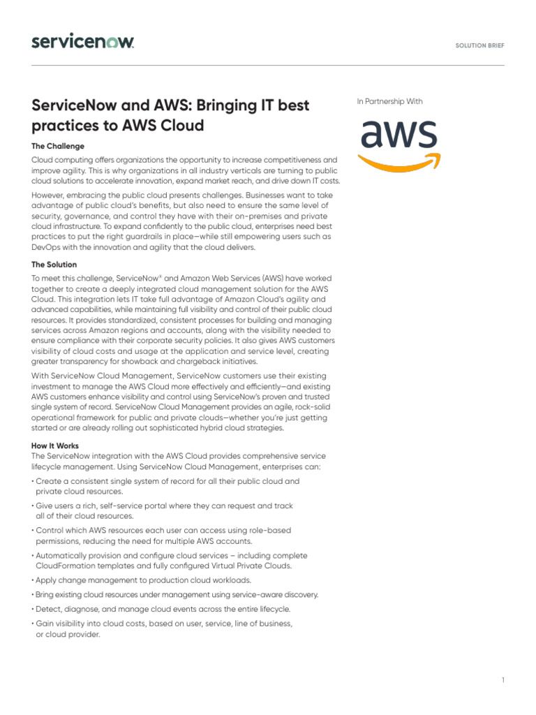 Aws Solution Brief | PDF