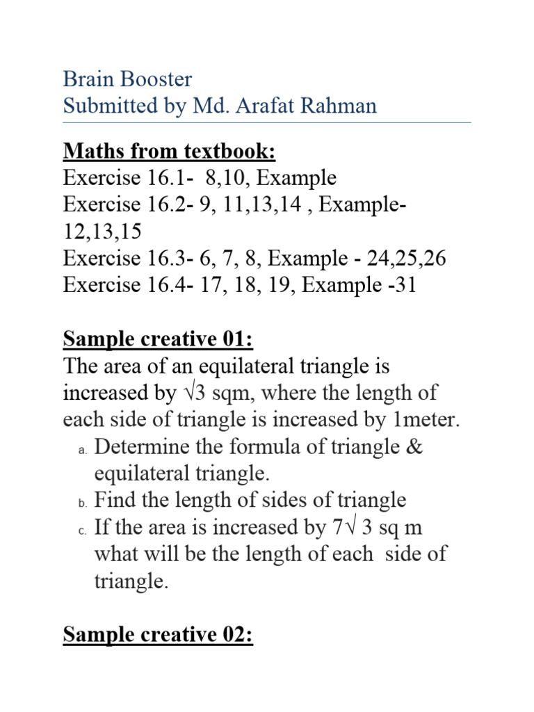 Class 10 General Math Exercise 16 | PDF