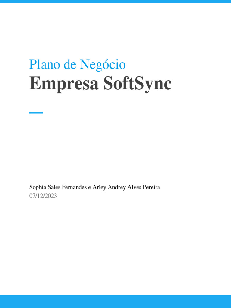 Plano de Negócio - SoftSync | PDF