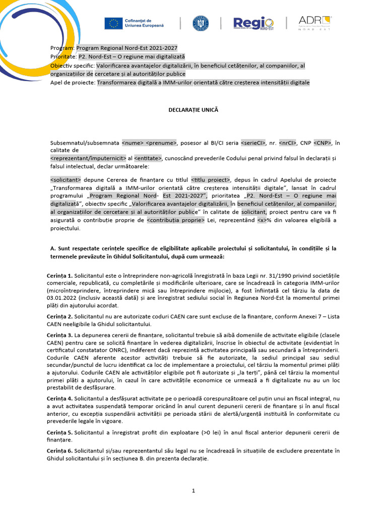 Anexa 2 - Declaratia Unica | PDF