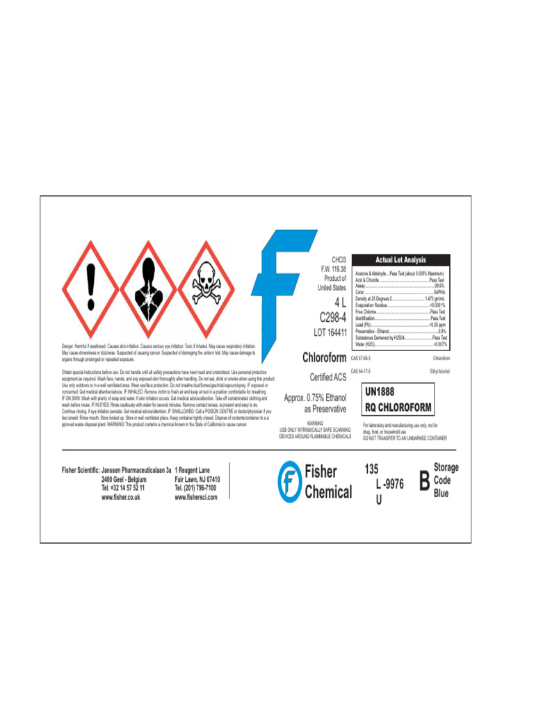 Chloroform Label | PDF