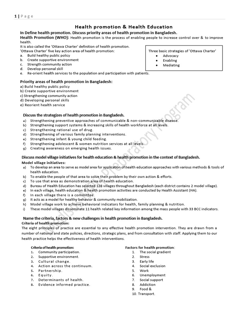 Health Promotion and Health Education | PDF