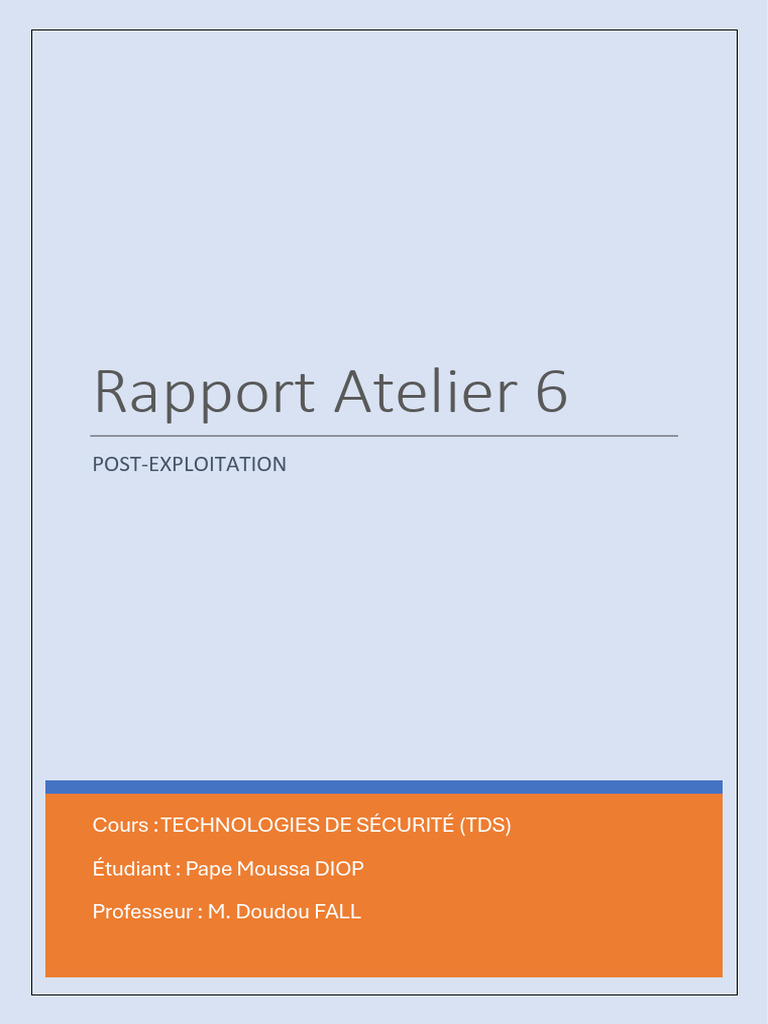 Rapport Atelier 6 | PDF