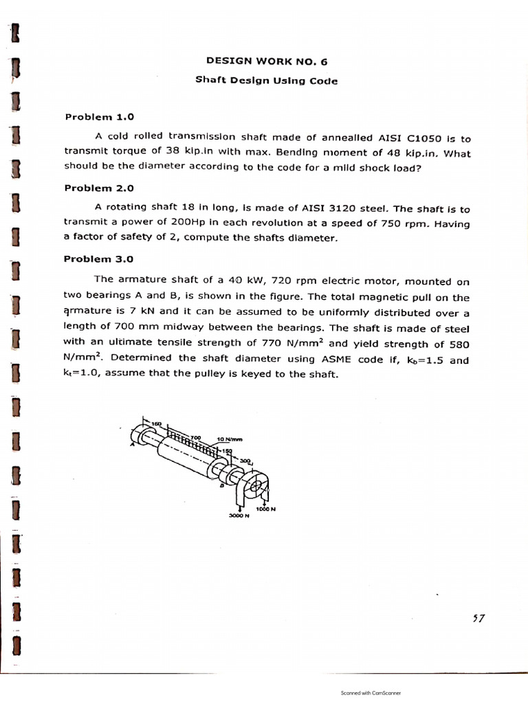 MD1_Design Work 6_Shaft Design using Code | PDF
