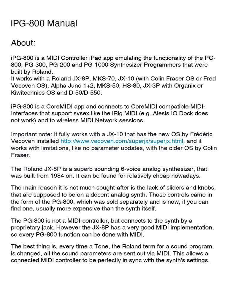iPG 800 Manual | PDF