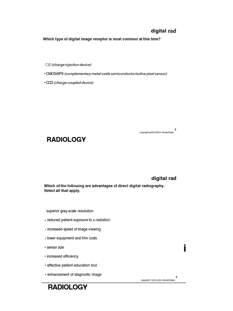 Dental Radiology | PDF | Charge Coupled Device | Dentist