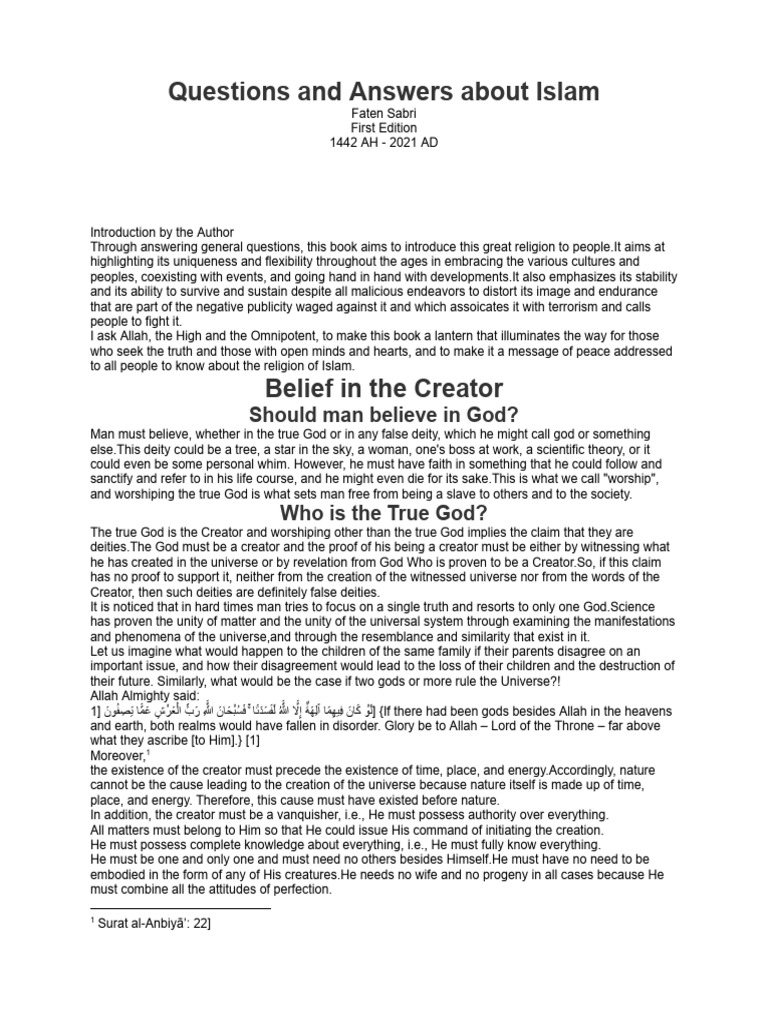 Questions and Answers About Islam | PDF | Foreign Language Studies