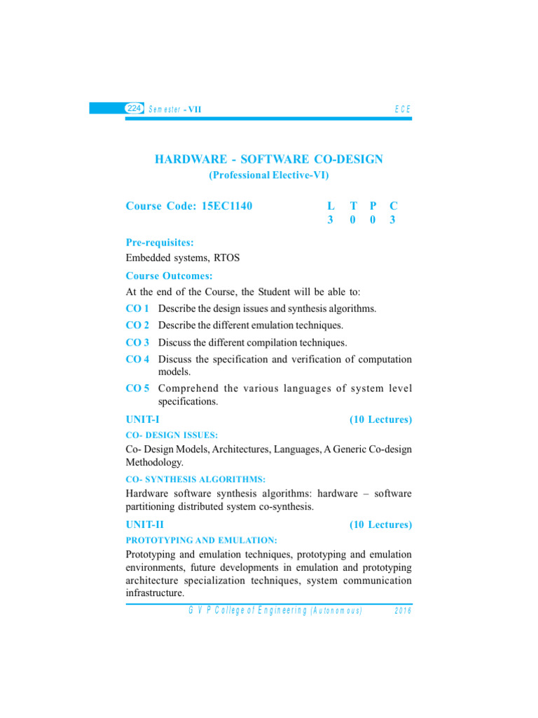 Hardware - Software Co-Design R2015-16 | PDF