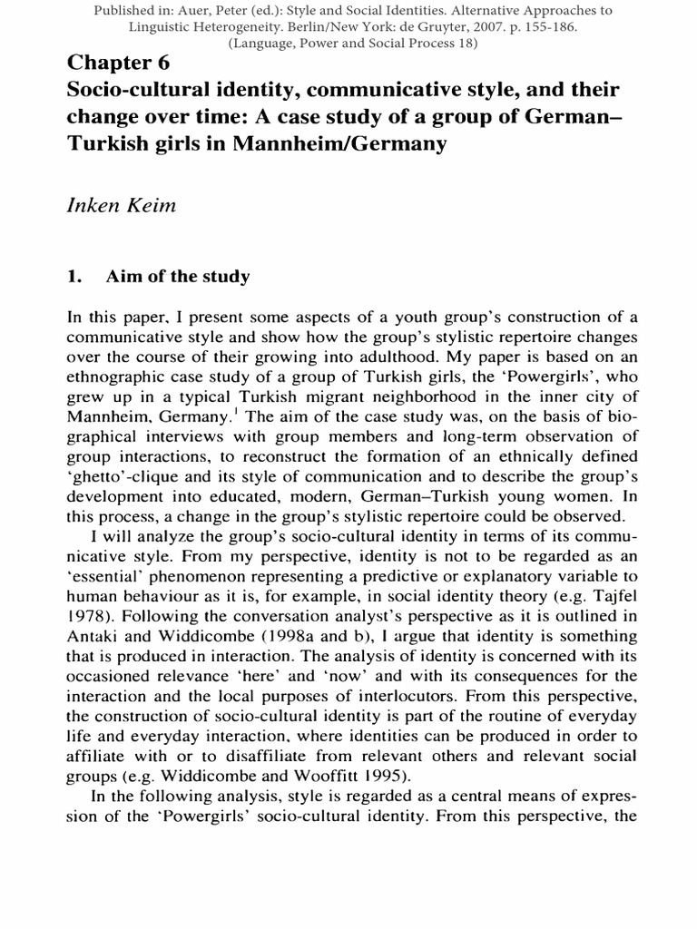 Socio Cultural Identity | PDF