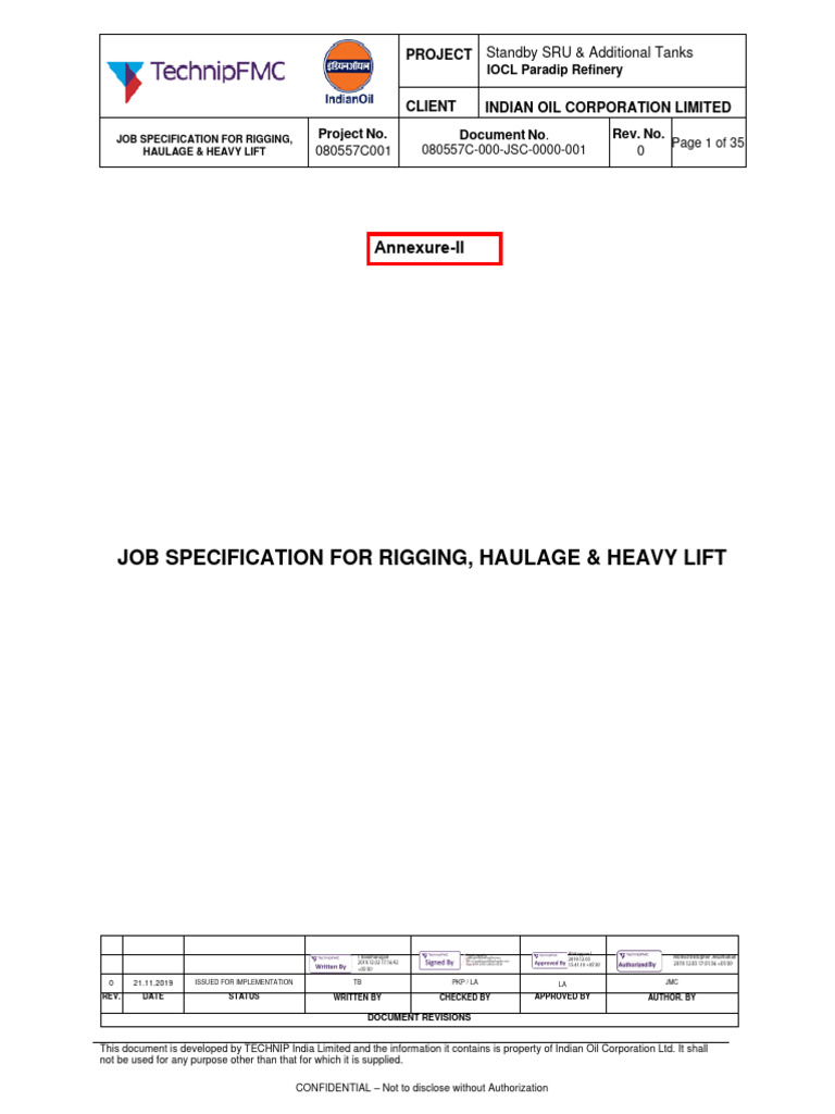 Annexure II - JS - Rigging Haulage Heavy Lift - R00 2023 02 10 03 - 35 ...