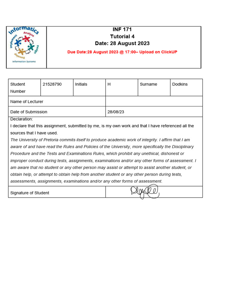 Tutorial 4 Instructions | PDF