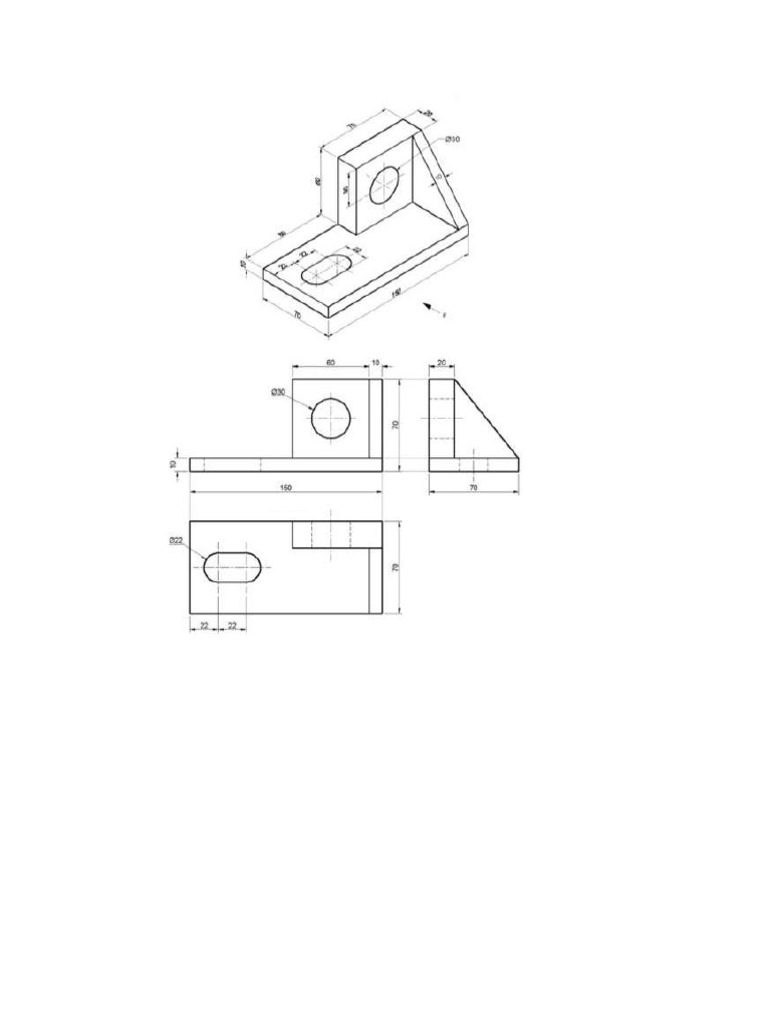 Piezas en Perspectivas Con Cotas | PDF