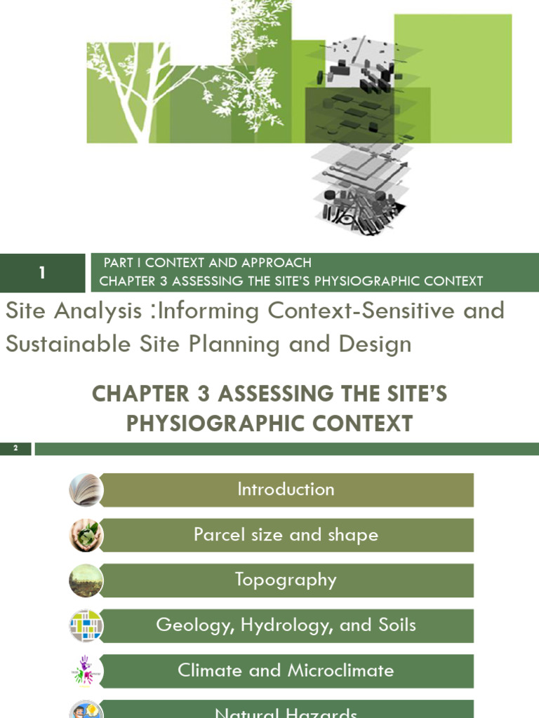 Site Analysis - CHAPTER 3 - ASSESSING THE SITE'S PHYSIOGRAPHIC CONTEXT ...